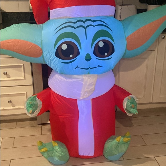 Disney | Holiday | Disney Star Wars Grogu Santa Inflatable Red And ...